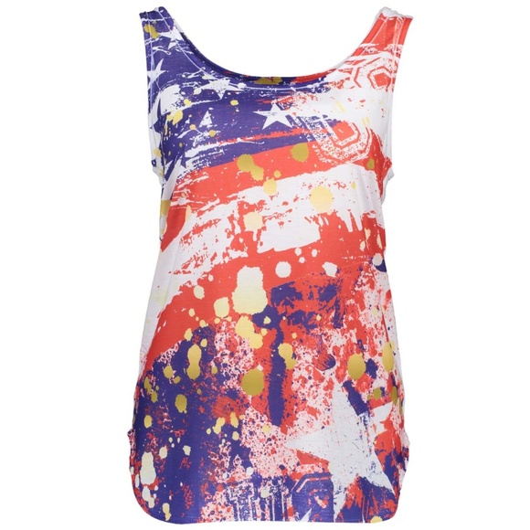 Barcode Apparel | Tops | Barcode Apparel Redwhiteblue Star Tank | Poshmark